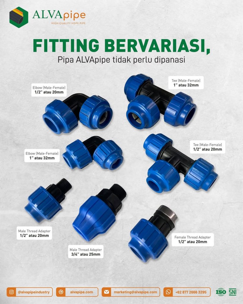 Jenis-jenis Fitting Pipa HDPE ALVApipe - ALVApipe